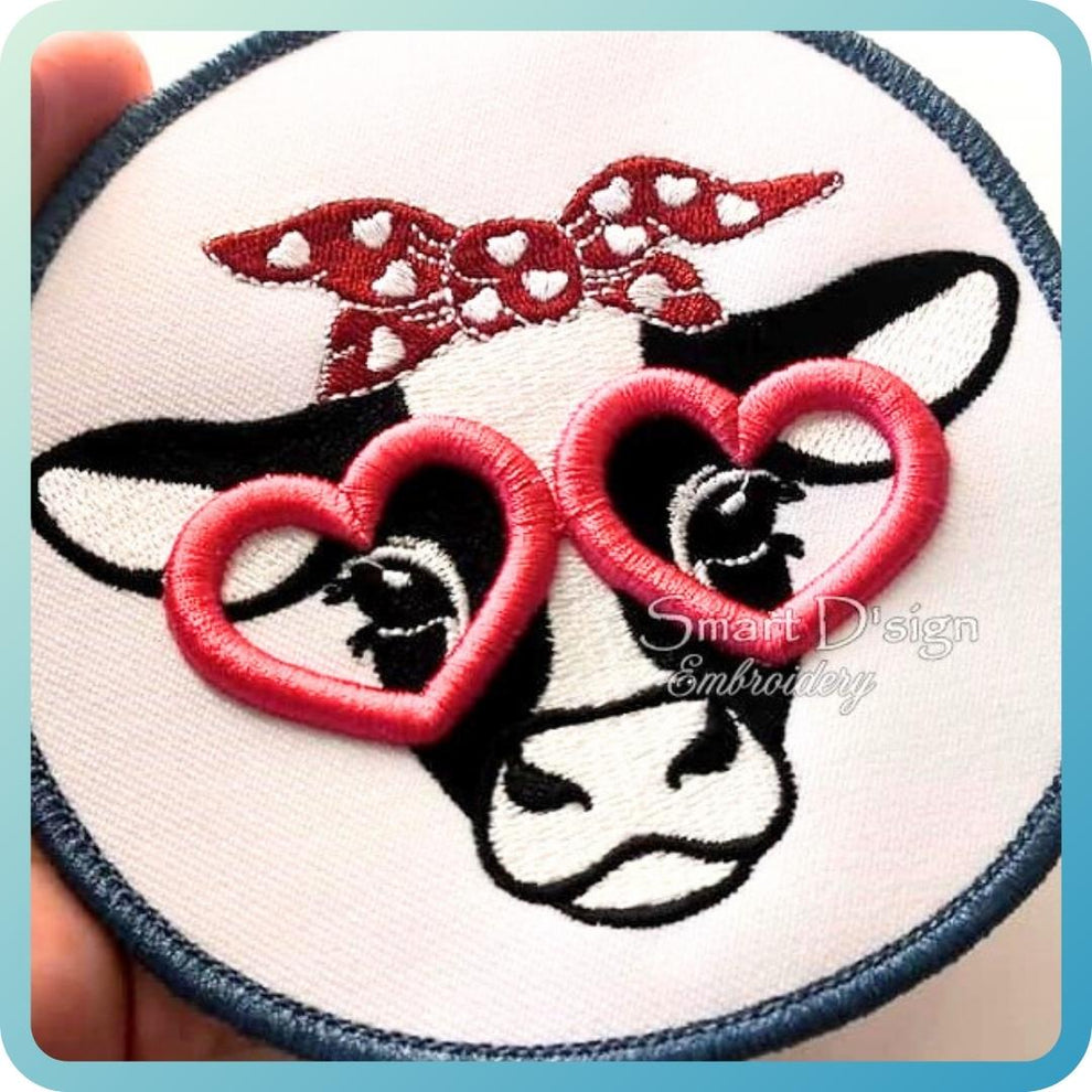 3D FOAM ROCKABILLY HAPPY COW Machine Embroidery Design – Smart D'sign ...