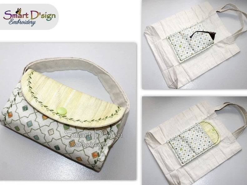 LEAVES - ITH POCKET for Ann's Folding Tote Machine Embroidery Design ...
