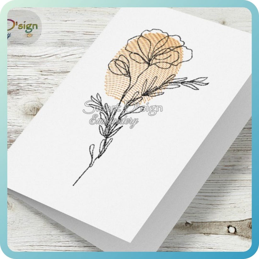 Single OUTBACK FLOWERS Line Art Machine Embroidery Design – Smart D ...