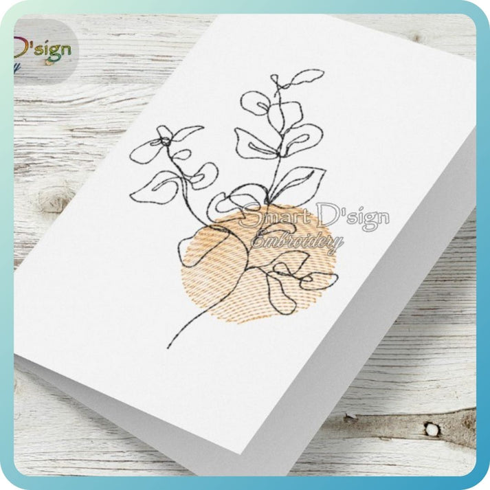 Single OUTBACK FLOWERS Line Art Machine Embroidery Design – Smart D ...