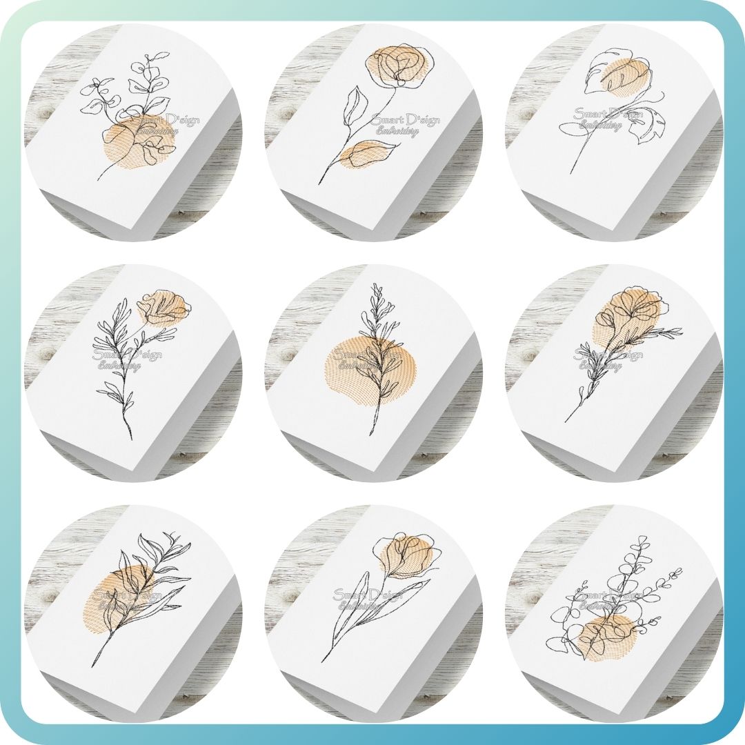 OUTBACK FLOWERS Line Art Machine Embroidery Design – Smart D'sign ...