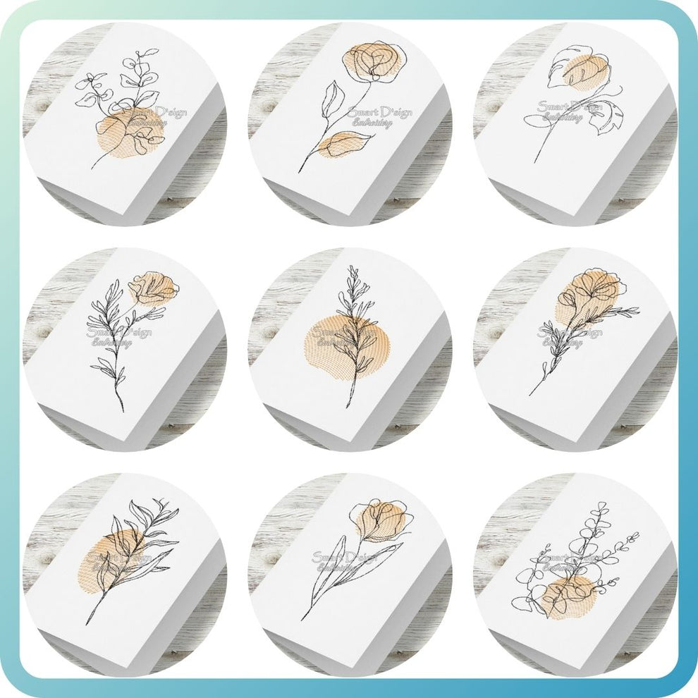 OUTBACK FLOWERS Line Art Machine Embroidery Design – Smart D'sign ...