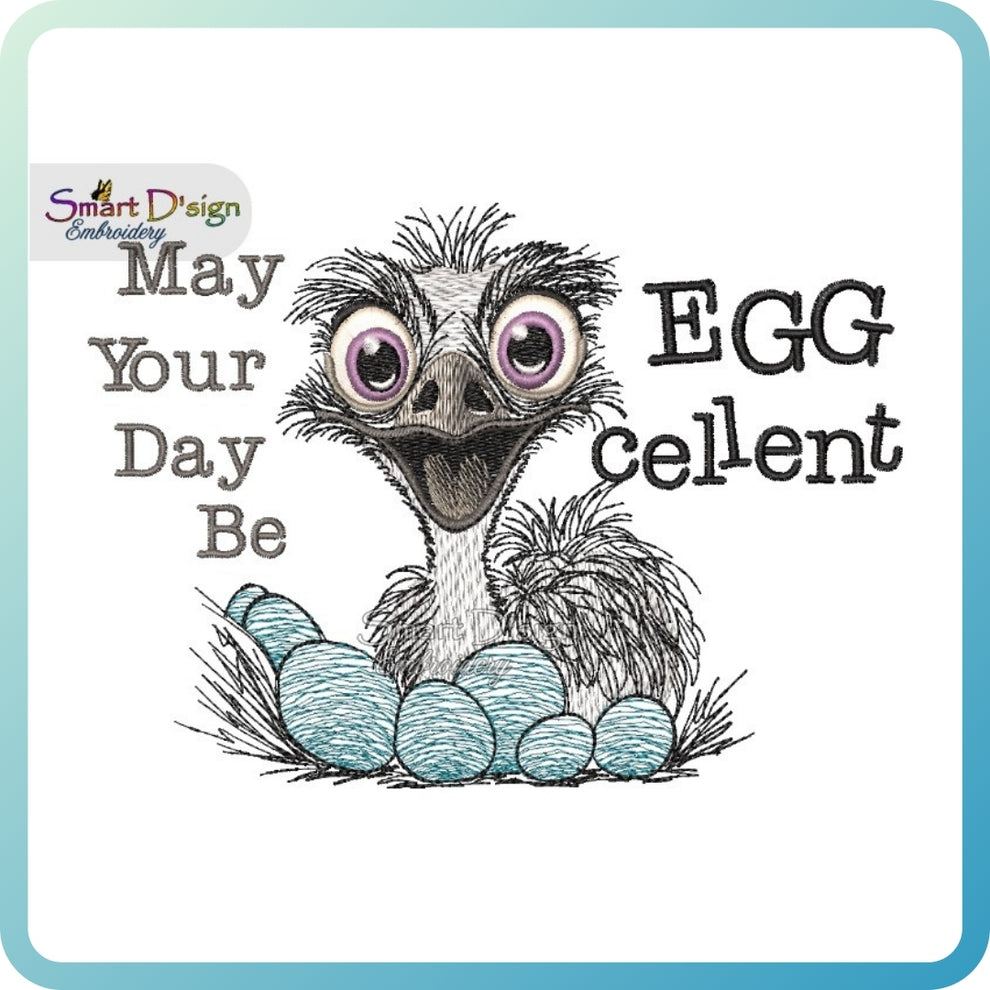 EMU EGG-CELLENT DAY Fill Stitch w. Doodle Machine Embroidery Design ...