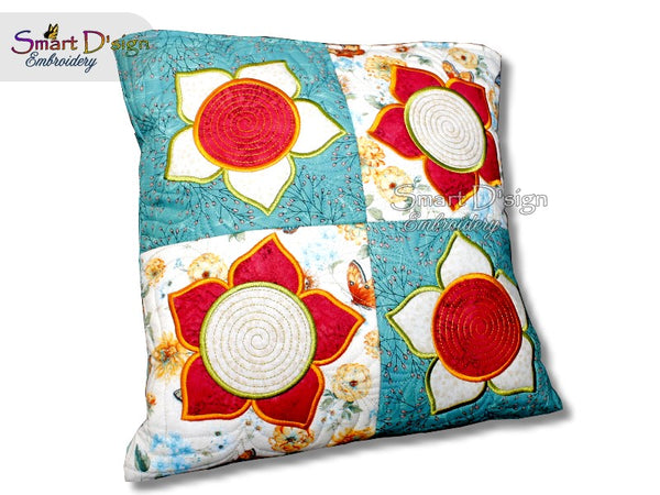 ITH QUILT BLOCK ECHO QUILT FLOWE APPLIQUE - Machine Embroidery Design ...